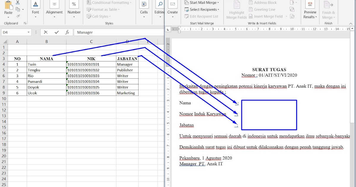 Cara Nak Membuat Mail Merge Di Excel - LaytontinBest
