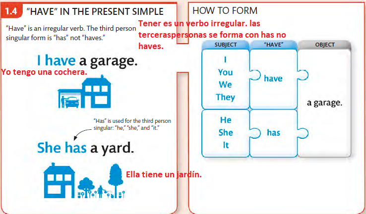 Inglés I: Have in the present simple