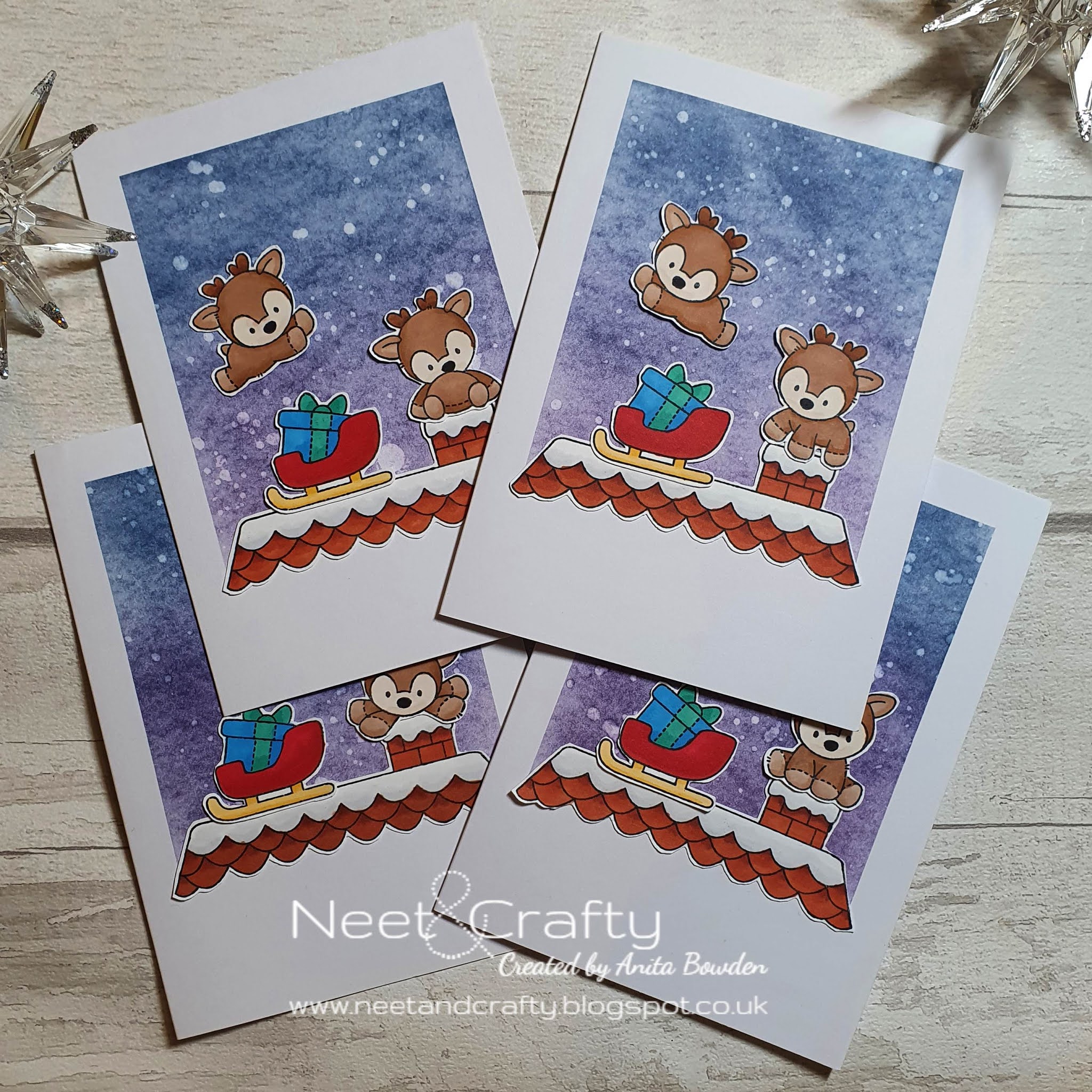Neet & Crafty: Christmas Card Multiples - Rooftop Reindeer