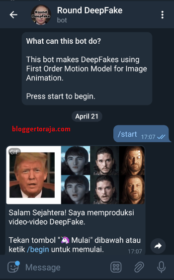 Cara Membuat Foto Bergerak Dengan Bot Telegram - Blogger Toraja