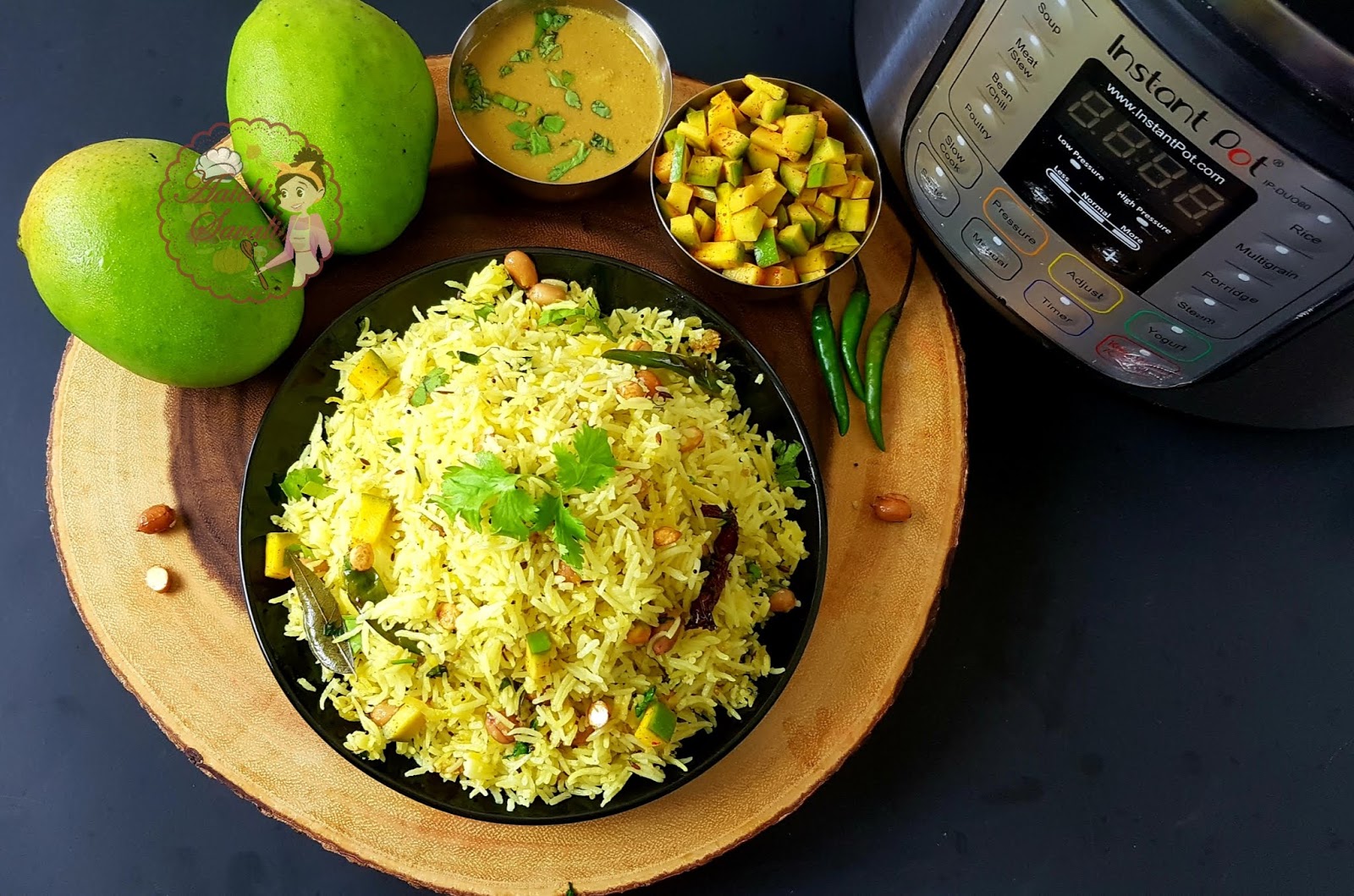 Instant Pot Healthy Recipe: Raw Green Mango Rice(No Onion-No Garlic ...