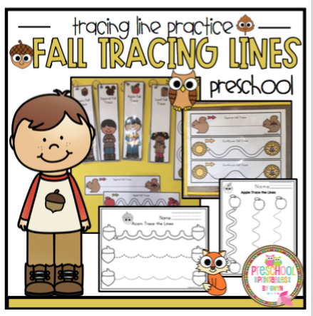 Fall Tracing Lines for Centers ~ Preschool Printables
