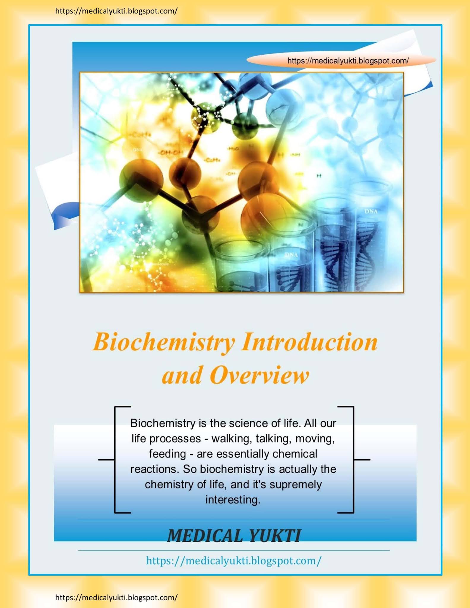 Biochemistry Introduction and Overview - Medical Yukti
