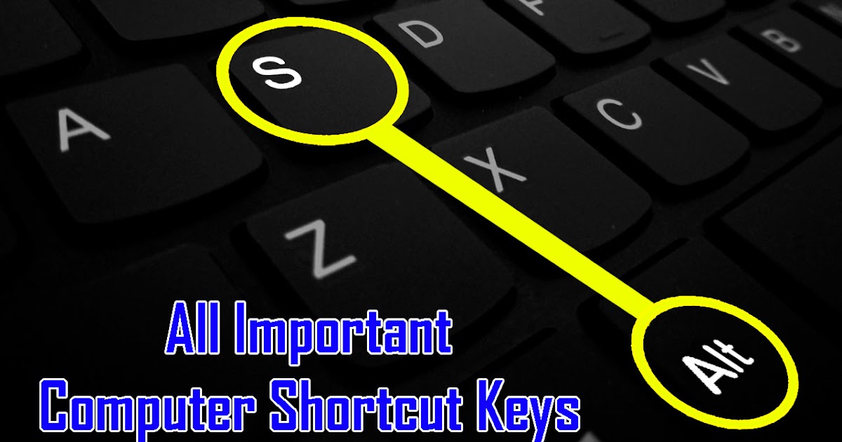 All Important Computer Shortcut Keys | Knowlege Of Basic Windows ...