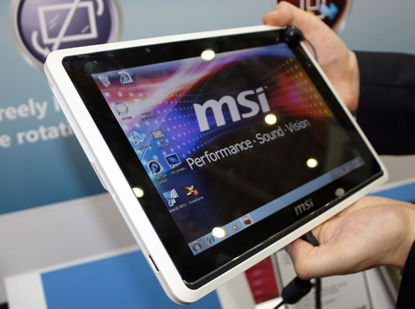 MSI WindPad 120W, Windows 7 Tablet with Intel Atom Cedar Trailt