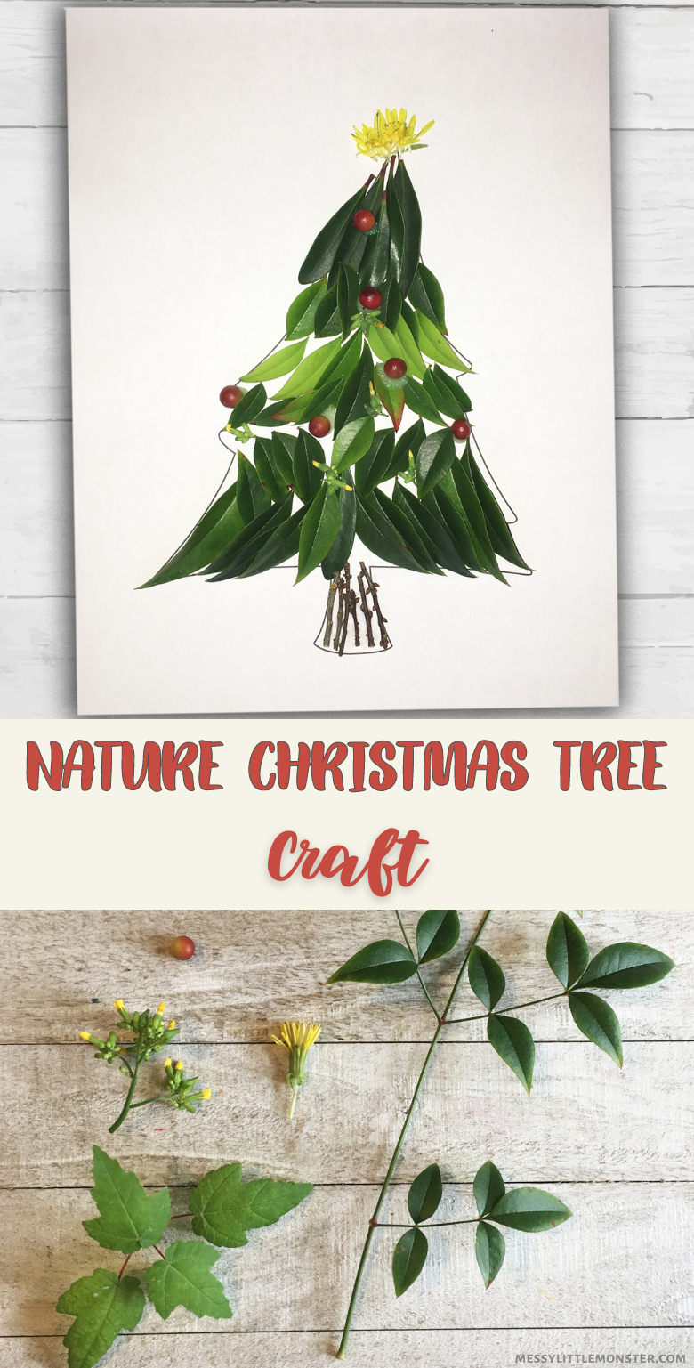Nature Christmas Tree Craft - Messy Little Monster