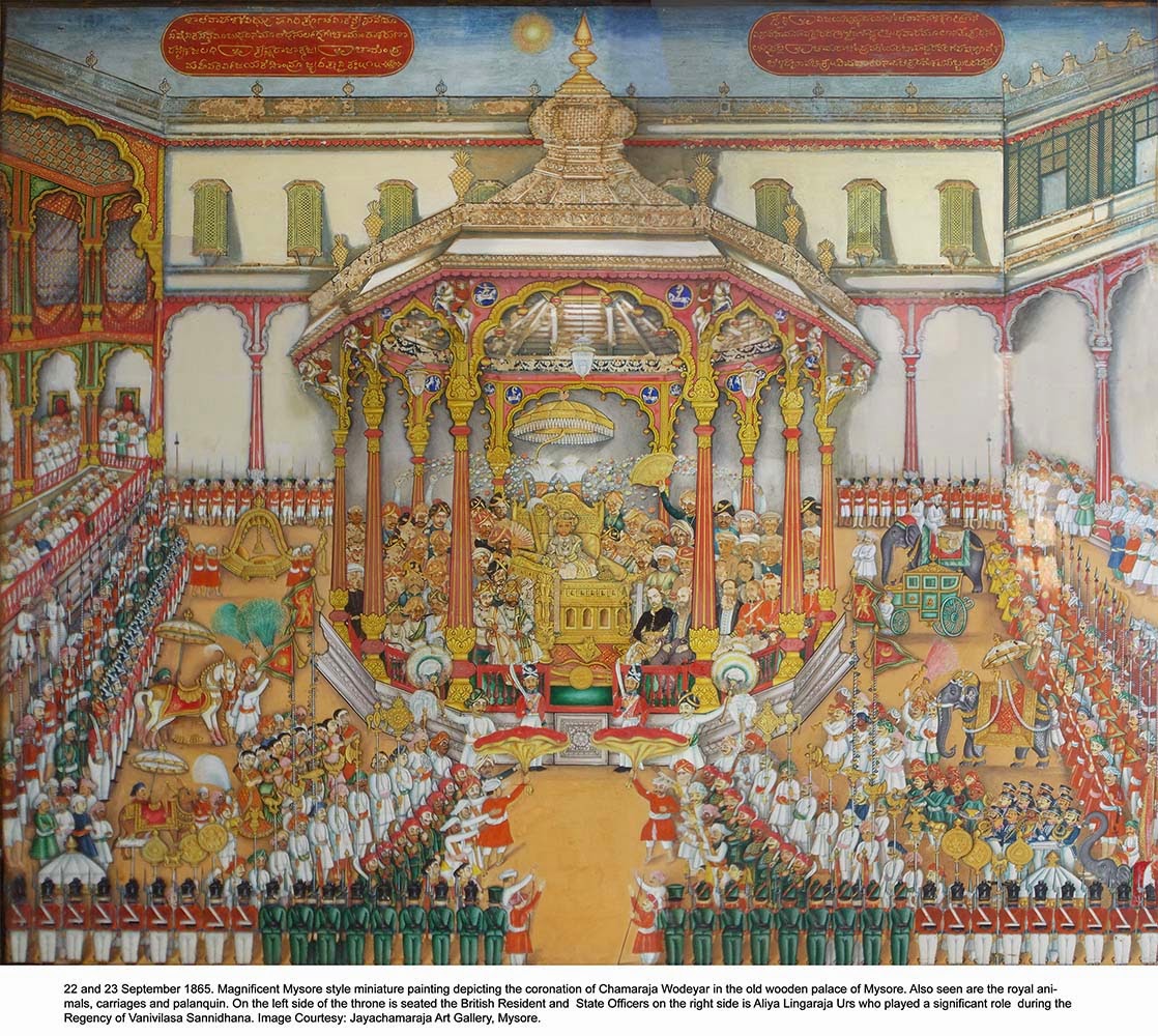 Mysore Style Painting: The Coronation of the Wodeyar Kings