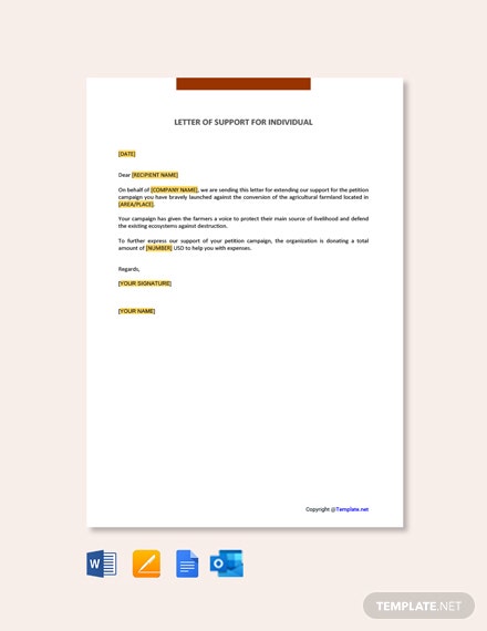 Letter Of Support Template ~ Thankyou Letter