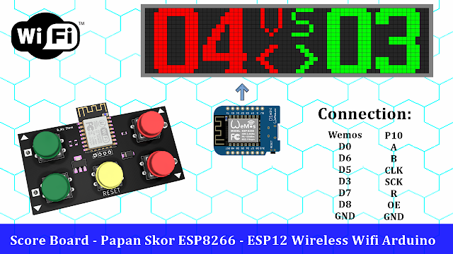 Membuat Score Board - Papan Skor ESP8266 - ESP12 Wireless Wifi Arduino ...