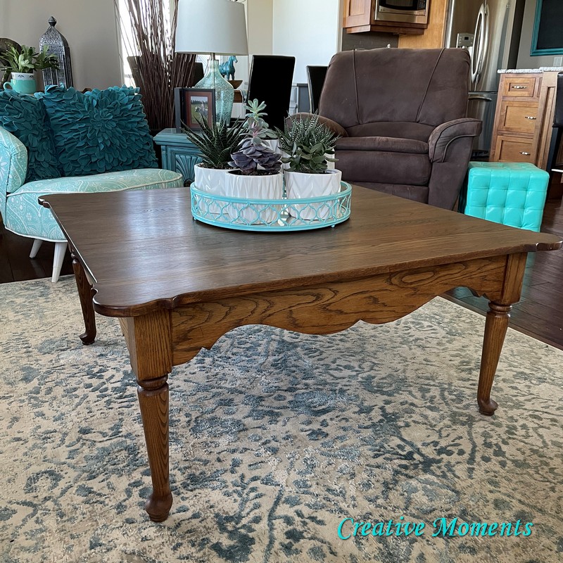 How I Reloved A Water Stained Table Top