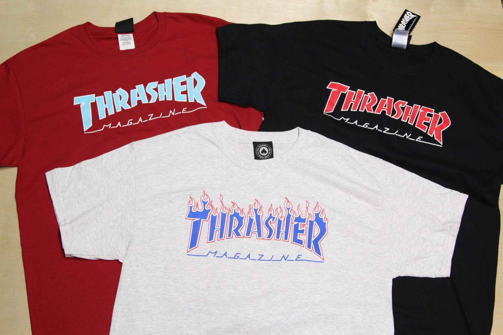 Damage Boardshop: Thrasher clothing.