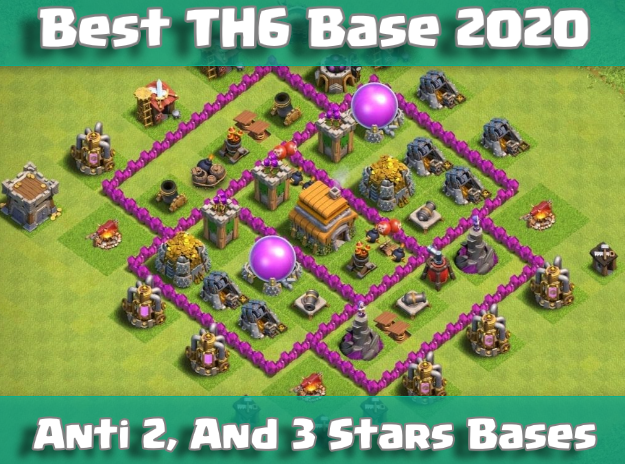 Best TH6 Base Anti Everything, Anti 2, And 3 Stars Bases layout | Clash of Clans Việt
