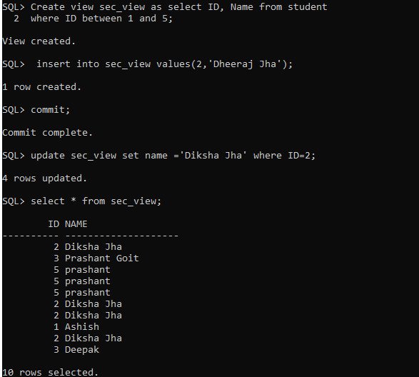 Views and Types of View in Oracle #Diksha Oracle Training Centre