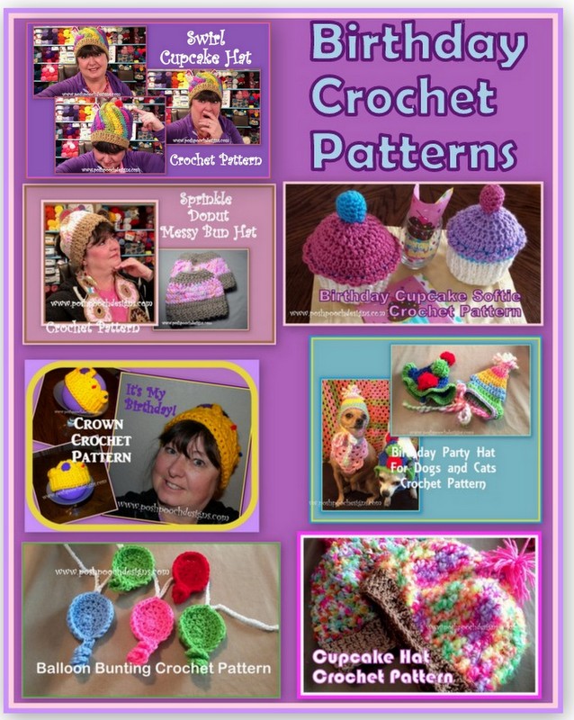 Posh Pooch Designs : Birthday Free Crochet Pattern Collection | Posh ...