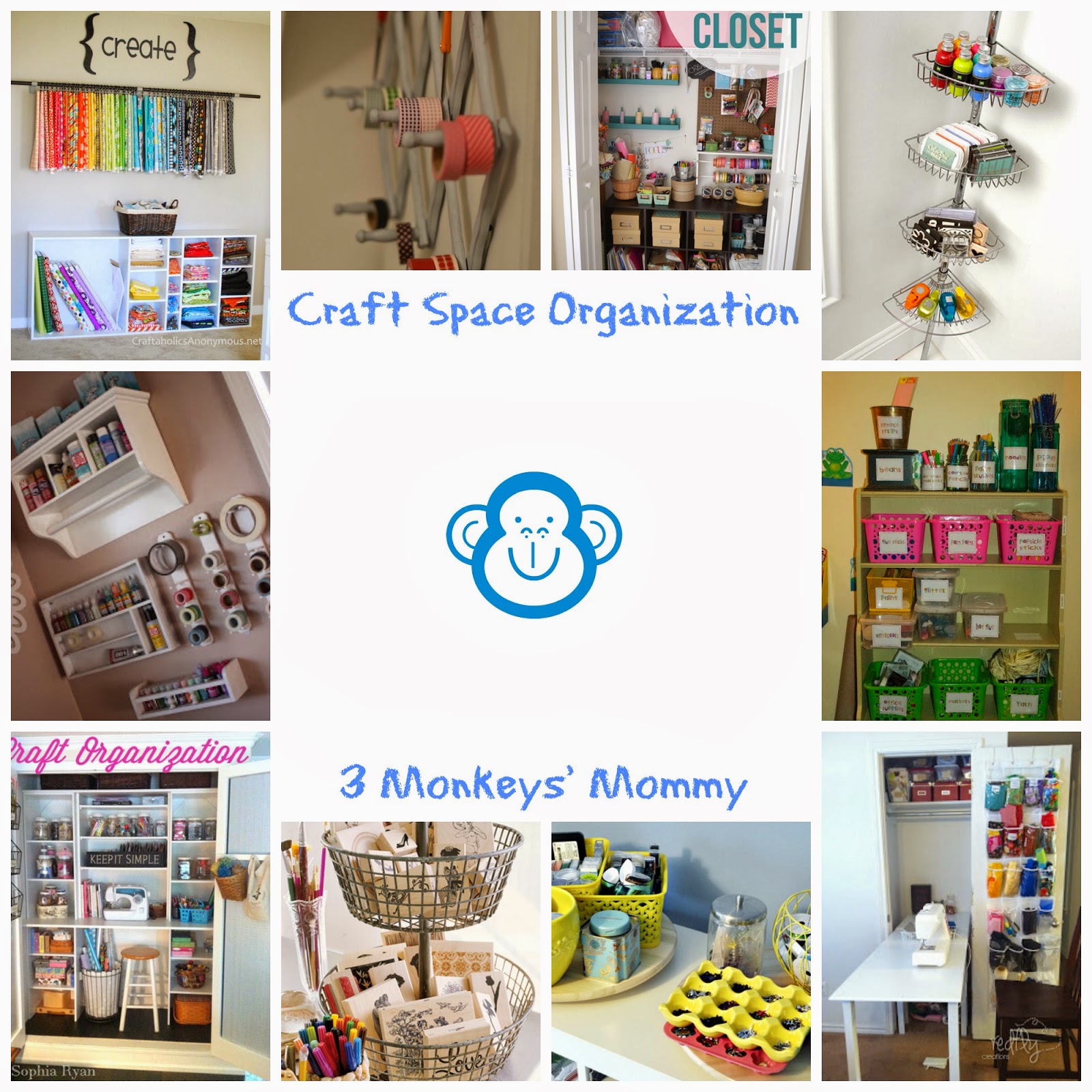 3 Monkeys' Mommy: 10 Craft Space Organizers {Perfect Pins}