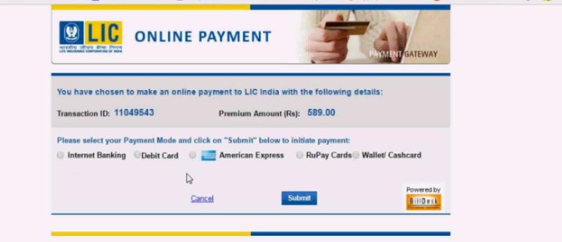 How to pay LIC premium online