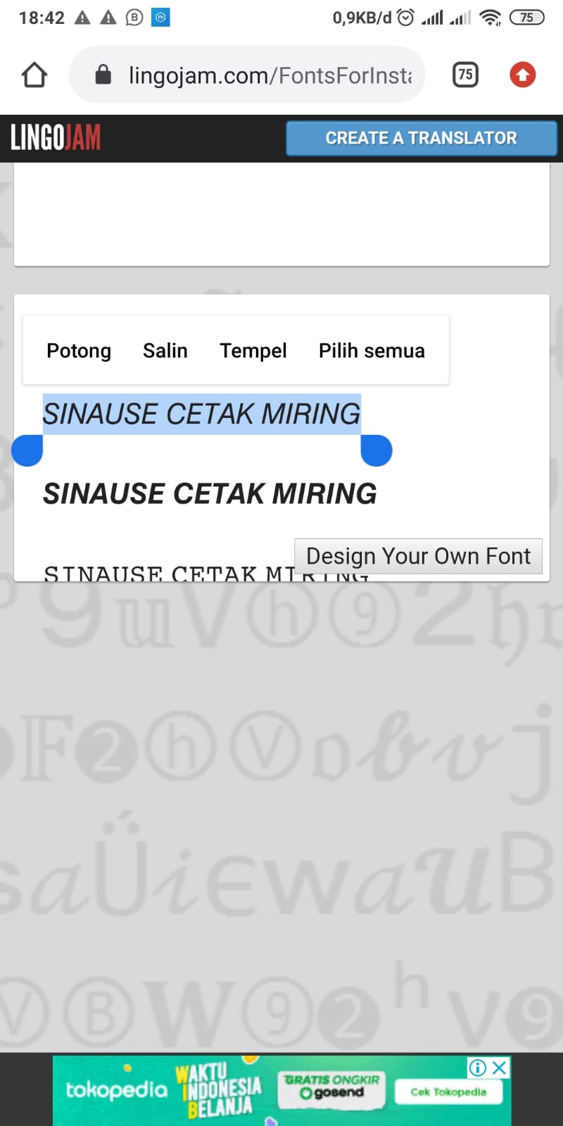 Cara Membuat Tulisan Miring di Instagram - SINAUSE.ID
