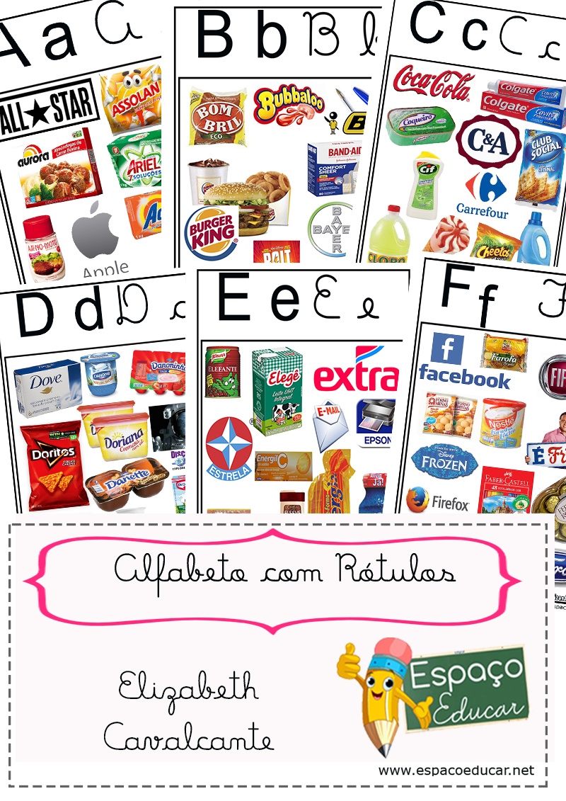 O Alfabeto com rótulos já está completo para você imprimir! É grátis ...