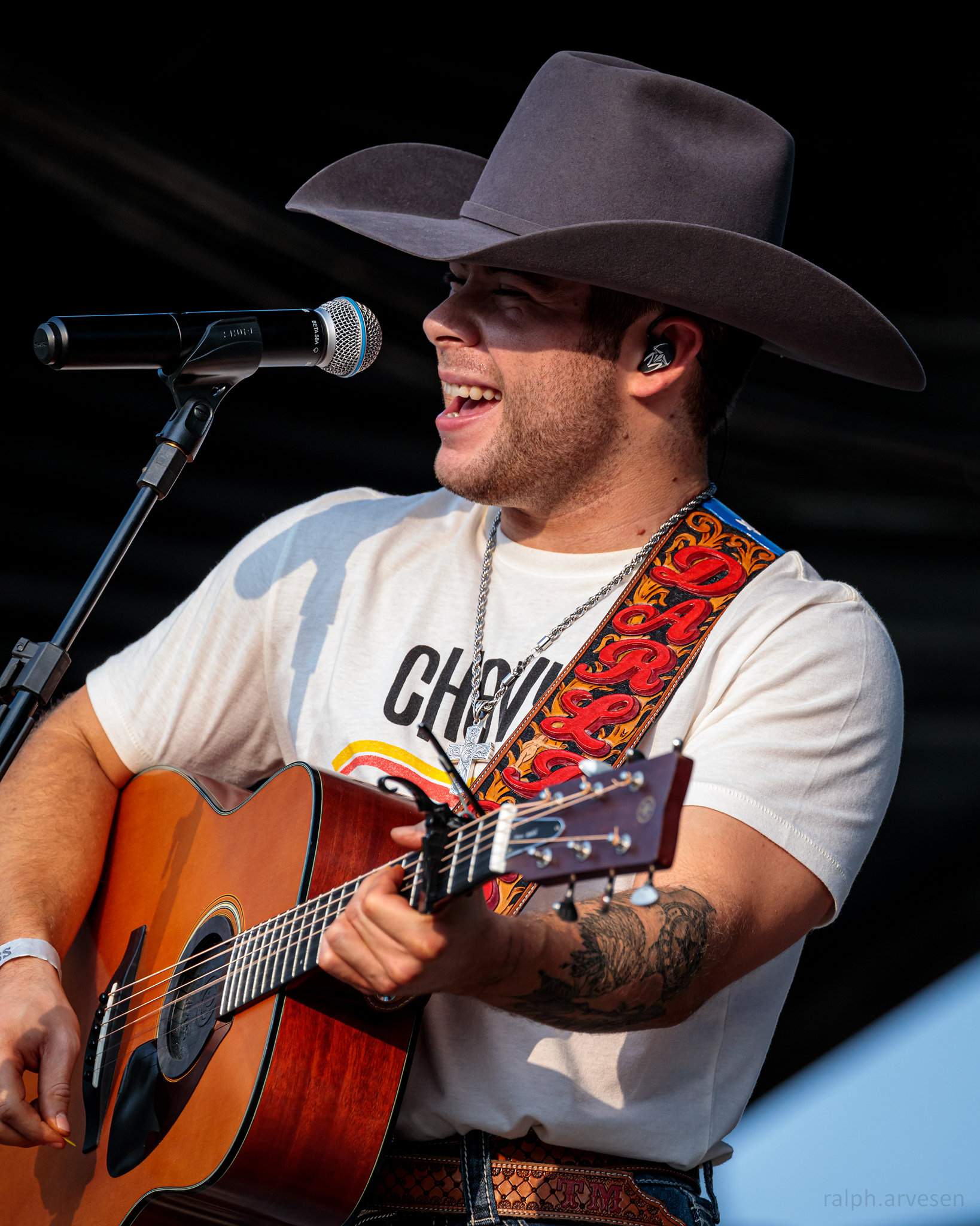 Triston Marez performing at the Nutty Brown Amphitheatre in Austin, Texas