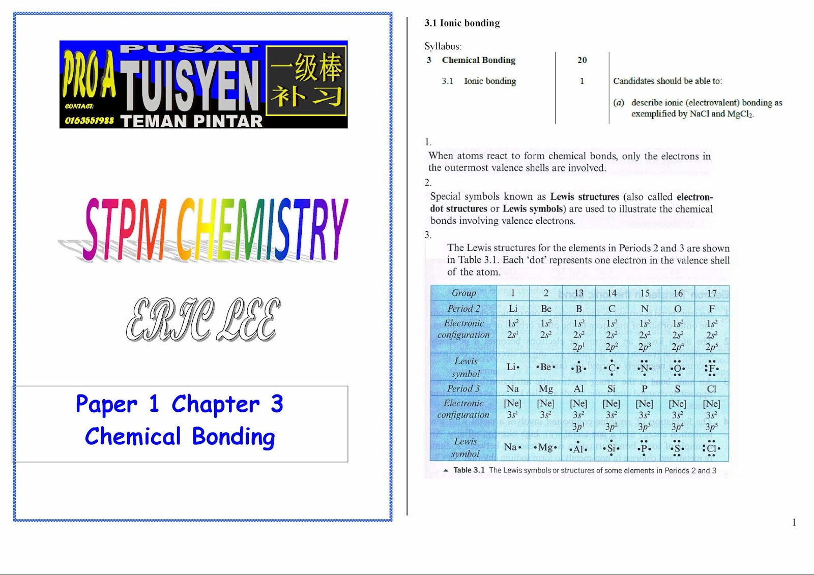 Chemistry Stpm Sem 1 Chapter 3