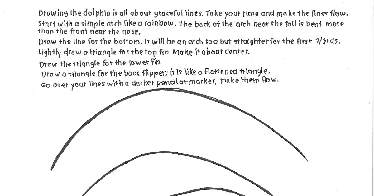 How to Draw Worksheets for The Young Artist: How to Draw A Dolphin ...