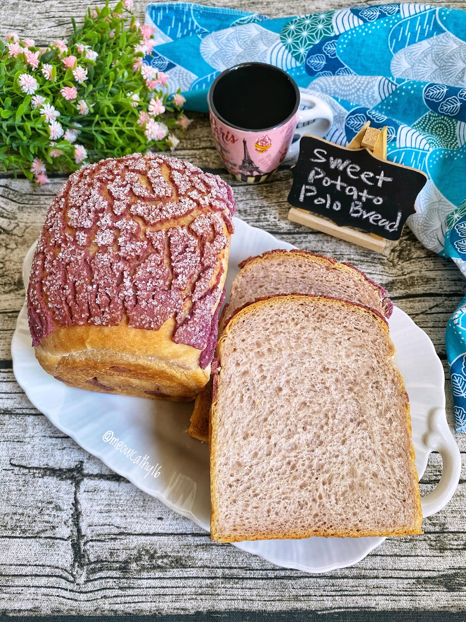 cathy's joy: Sweet Potato Melon Bread 脆皮紫薯菠蘿吐司