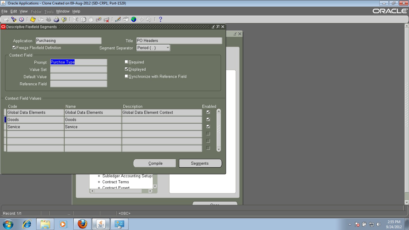 Oracle Apps Erp How To Find Descriptive Flexfield Dff Type