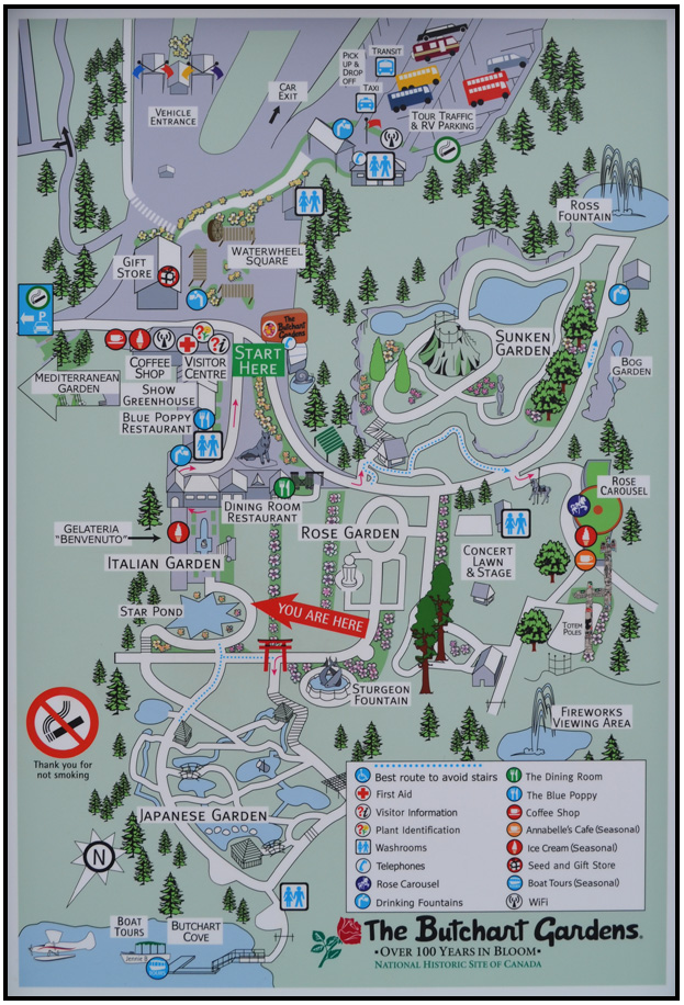 Butchart Gardens Map - Home Decor