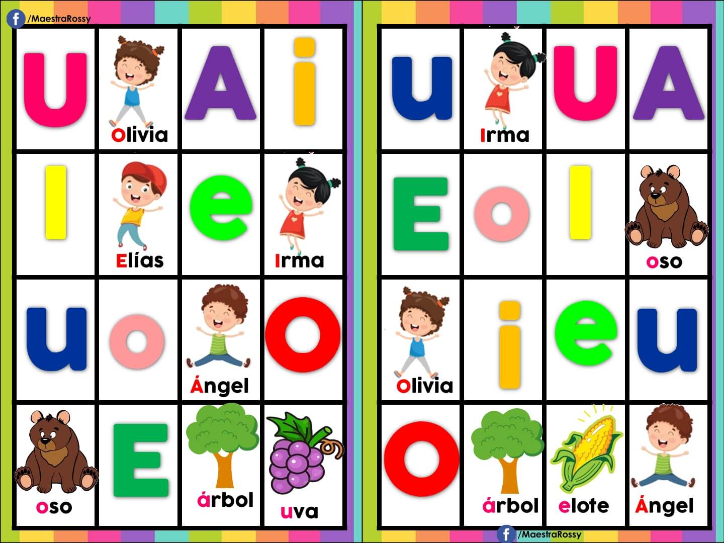 Juego Lotería de las Vocales | Mundo de Rukkia