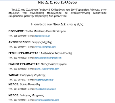 Ιστολόγιο 59ου Γυμνασίου Αθηνών "Φώτης Κόντογλου": ΝΕΟ Δ.Σ. ΣΥΛΛΟΓΟΥ ...