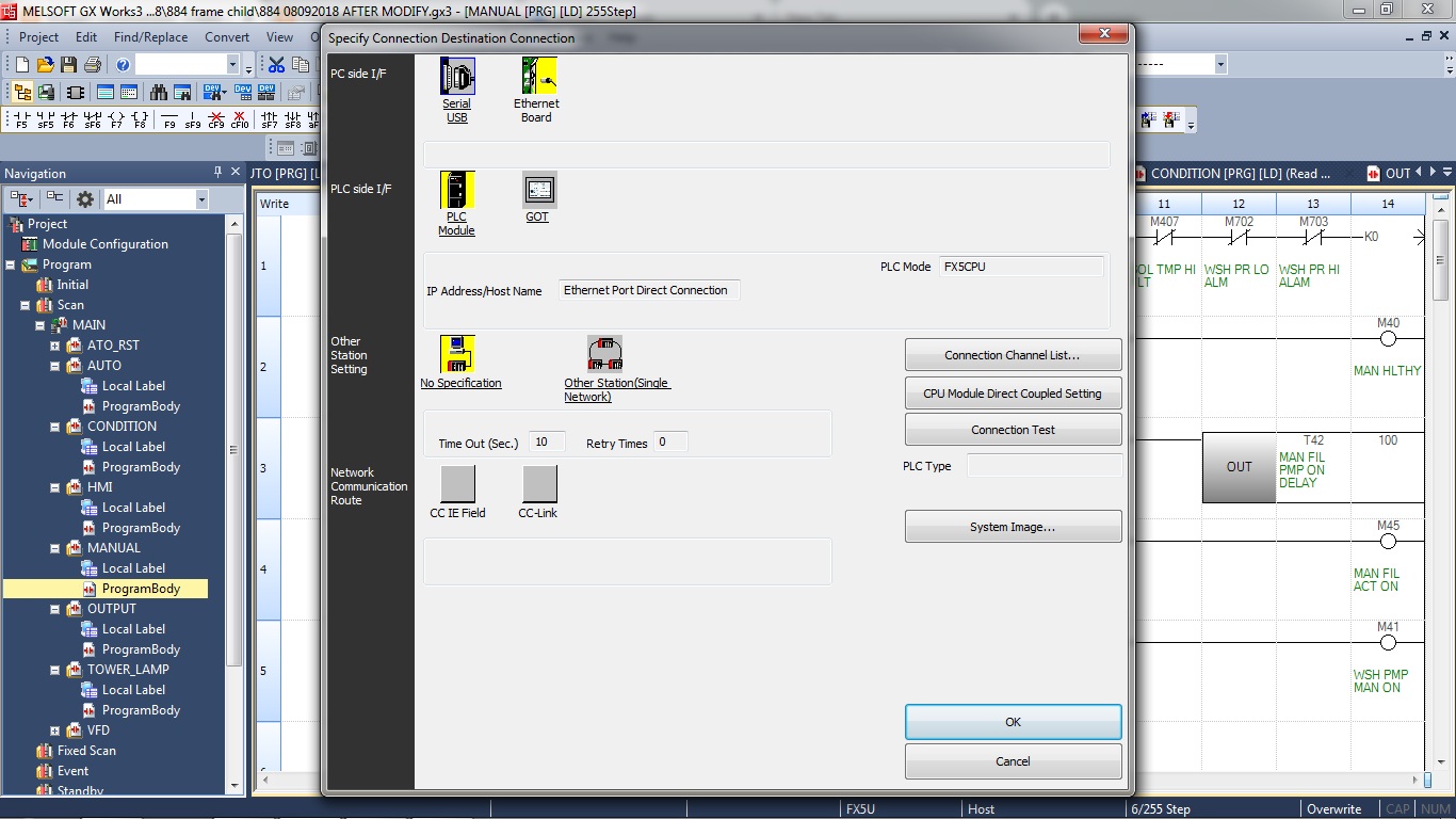 Commutronics: Mitsubishi Melsec FX5U PLC program download/upload ...