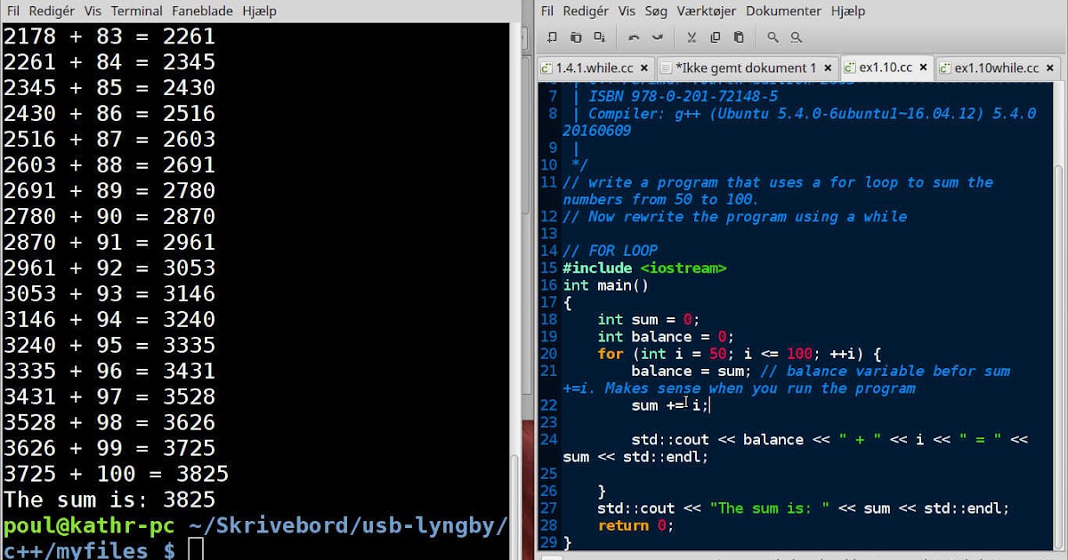 Programming Adventure: C++ for loop sum number 50 to 100 - enhanced version