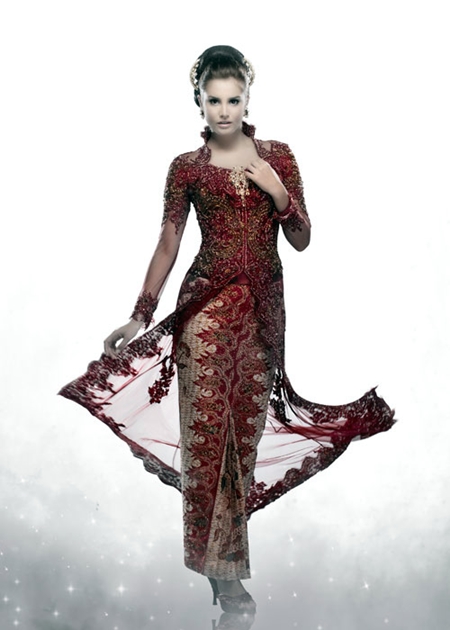 Model Kebaya Pengantin Inar Merah Maroon | Annie Gallery|Busana Wanita ...