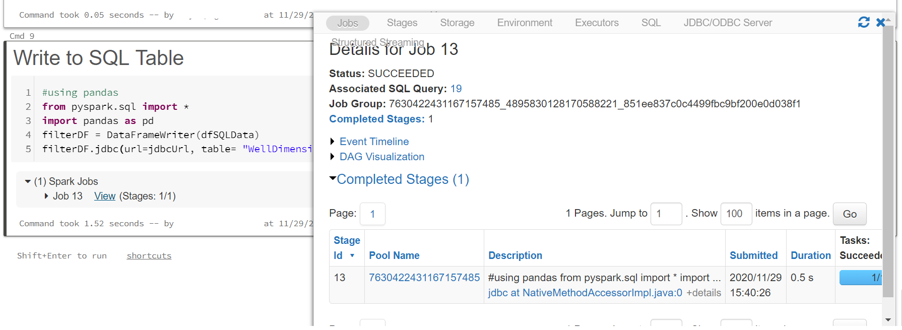 How to read azure storage and write to Azure SQL using Databricks