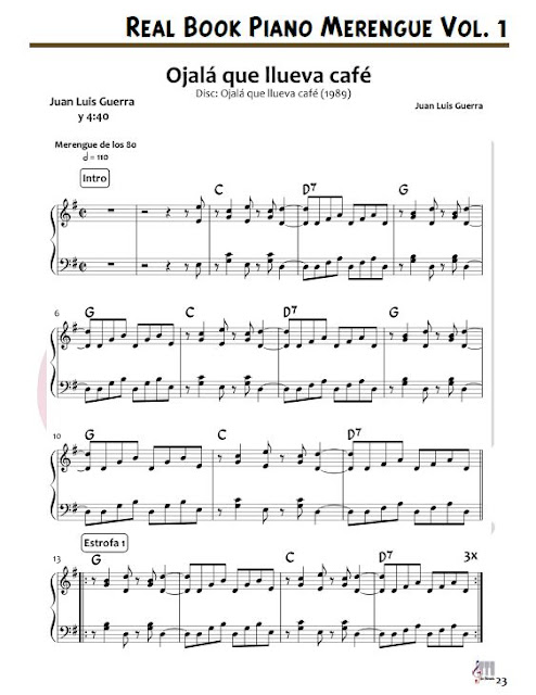 Ya Disponible!!! Real Book Piano Merengue Vol. 1