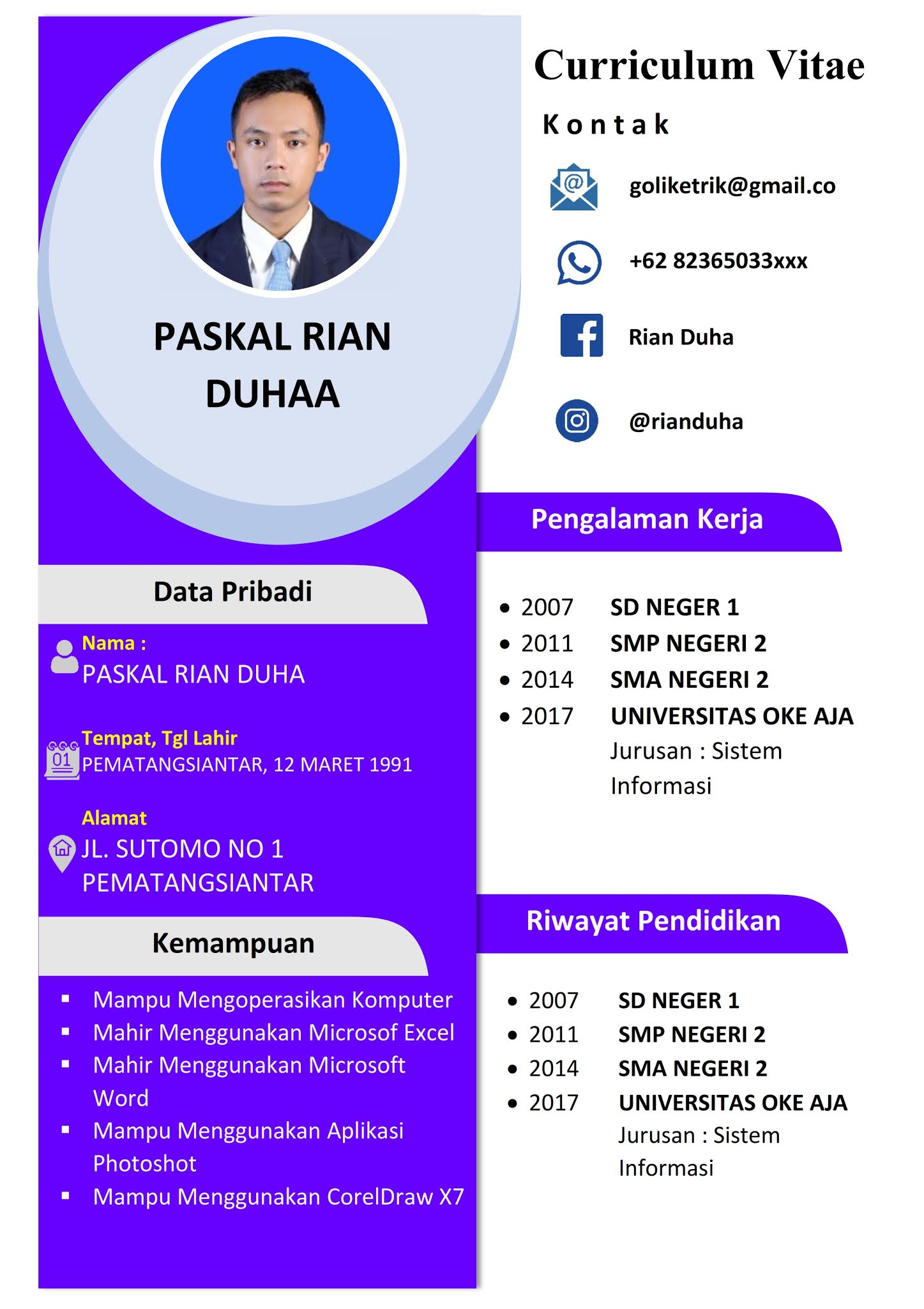 20+ Template Cv Untuk Lamaran Kerja Unik, Profesional Dan Gratis ...