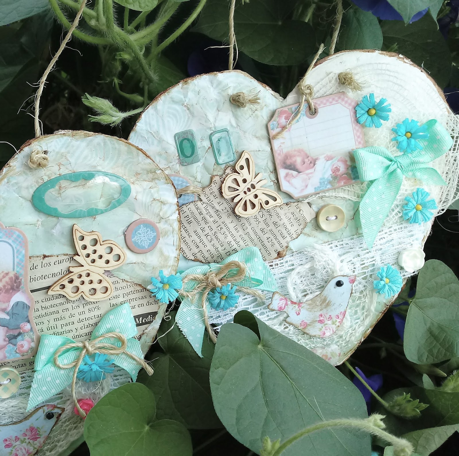 Un corazón shaby chic turquesa