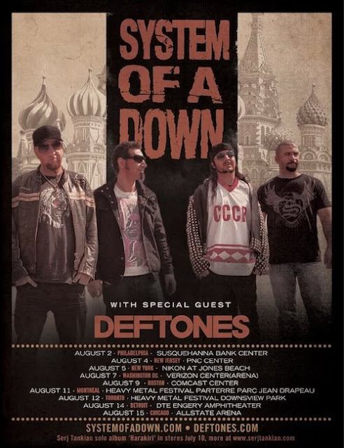 Horns Up Rocks: Tour Poster Revealed For SYSTEM OF A DOWN & DEFTONES ...