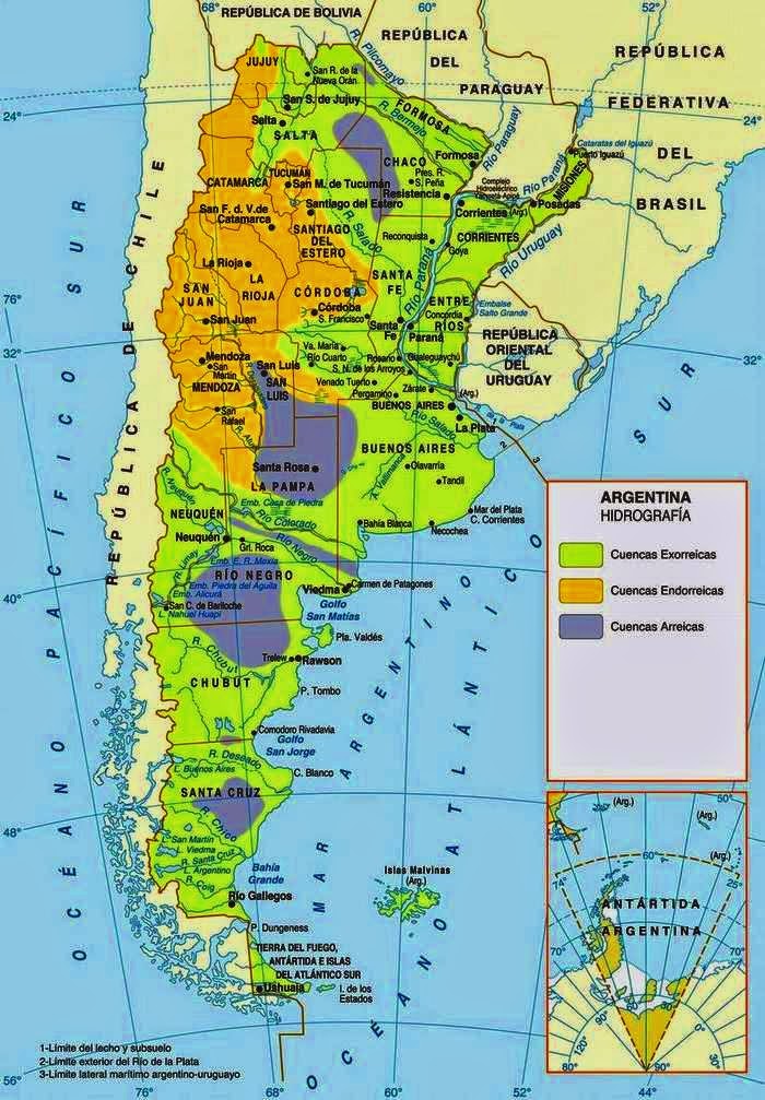 Geografía de Argentina: Aguas continentales de la Argentina