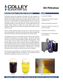 Chicago Elevator Maintenance - Colley Elevator: Hydraulic elevator oil ...