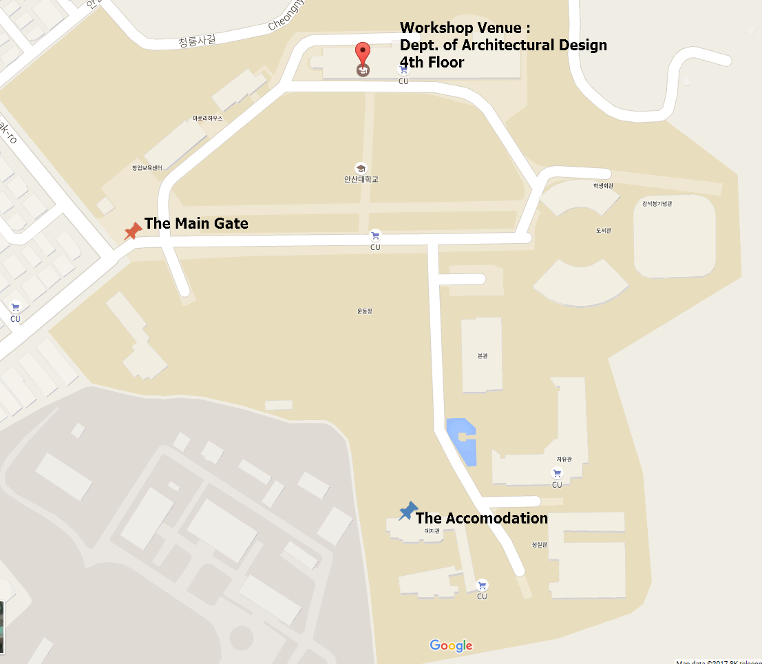 The Campus map of Ansan University