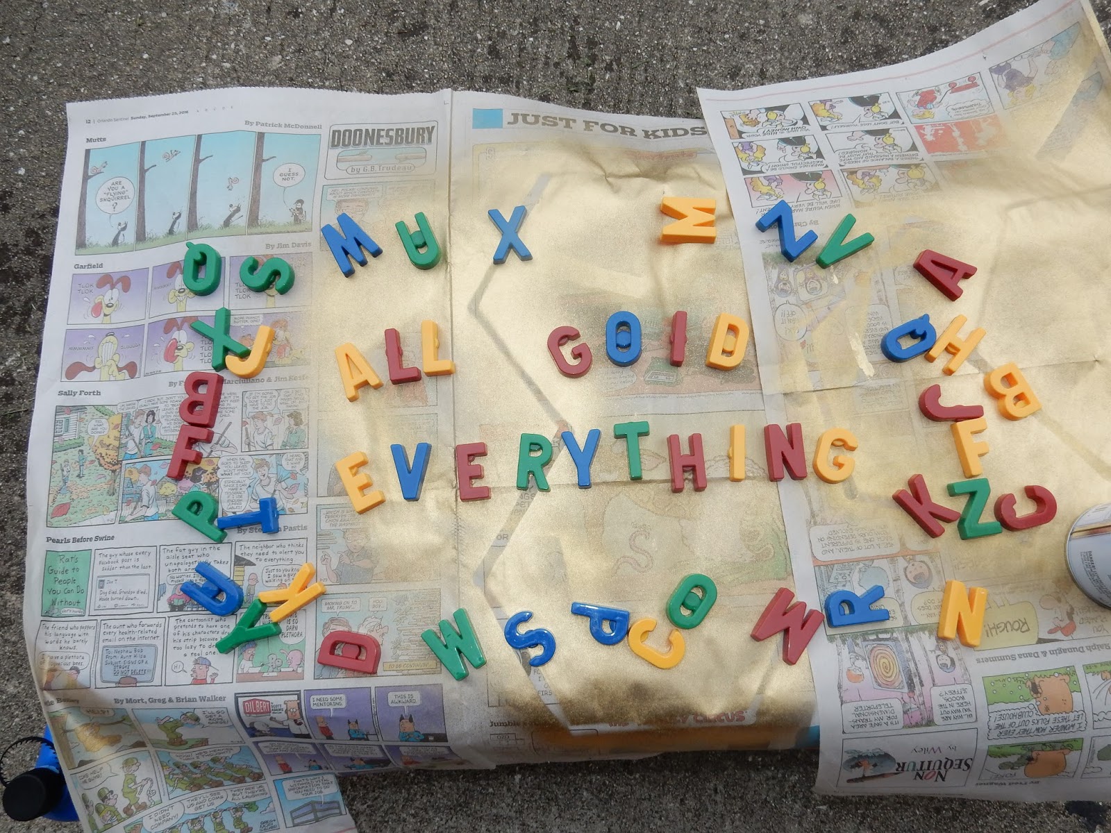 Kelsey's Craft Corner: Gold Magnetic Alphabet