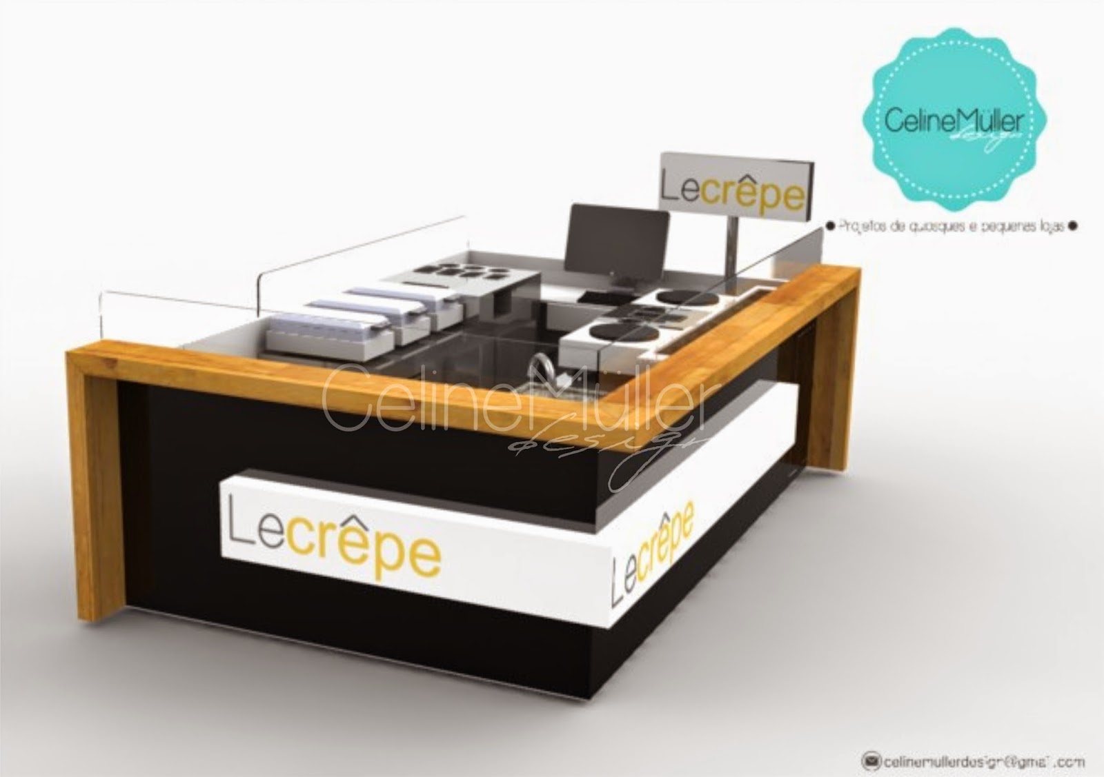 Celine Muller Design: Projeto de Quiosque Crepe Shopping