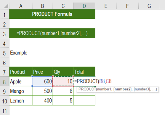 Hyper Excel & VBA: PRODUCT Formula