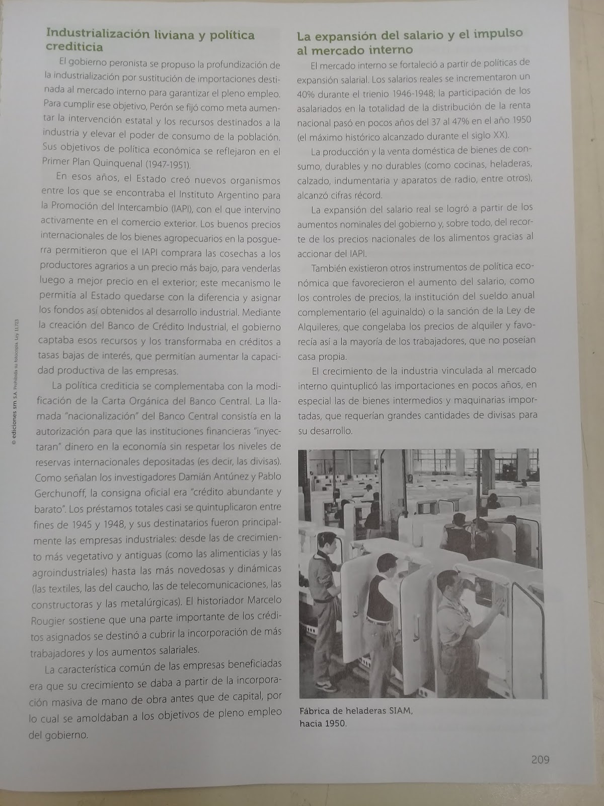 Primera presidencia de Perón. ECONOMIA