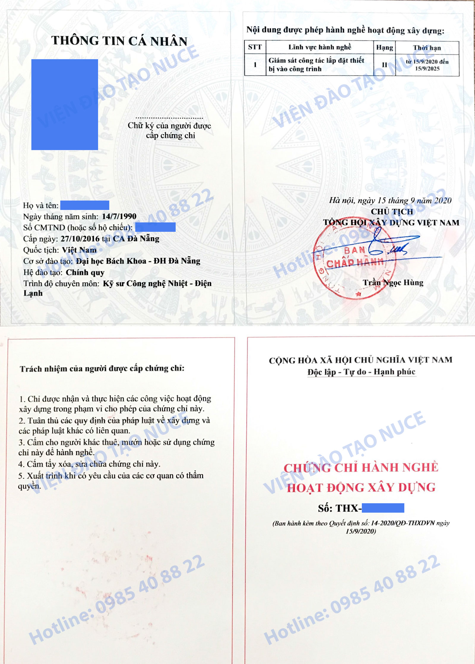 Tổng Hội Xây Dựng Việt Nam Có được Cấp Chứng Chỉ Hành Nghề