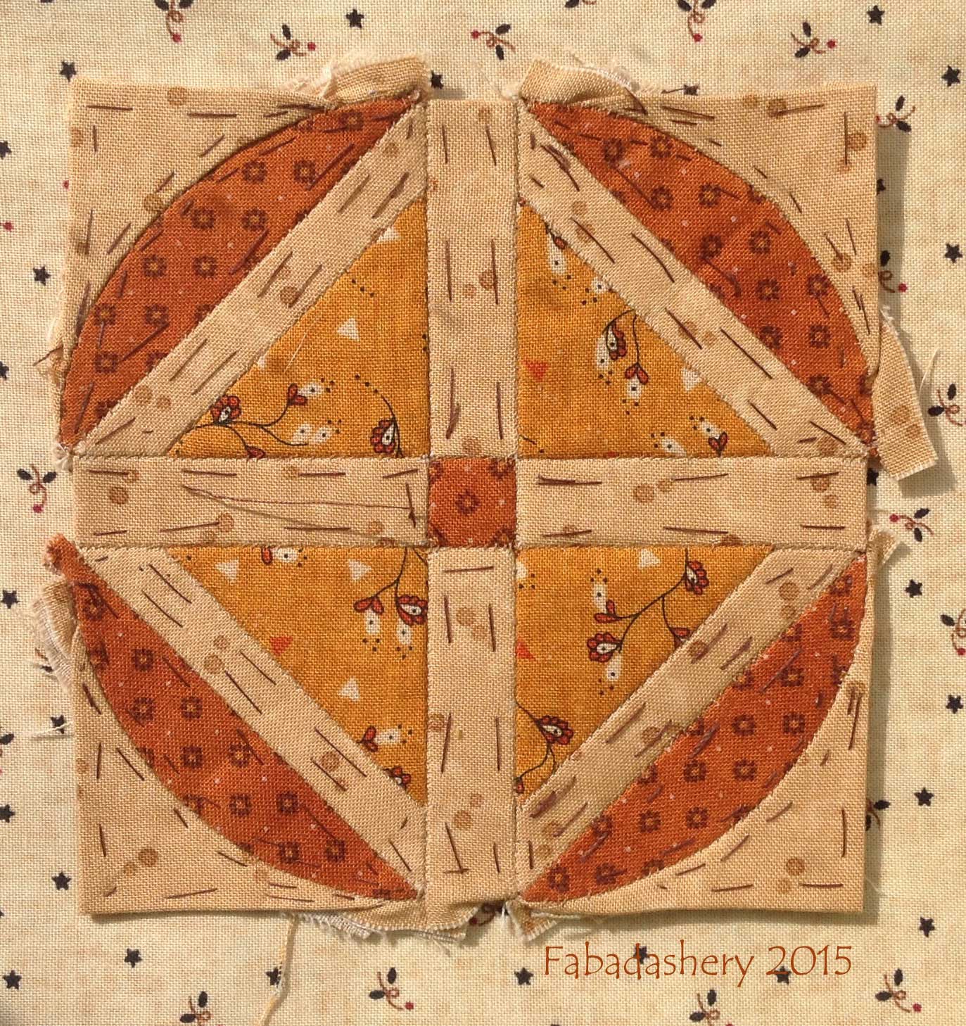 Fabadashery: Dear Jane Quilt - Block B11 Melissa's Cross