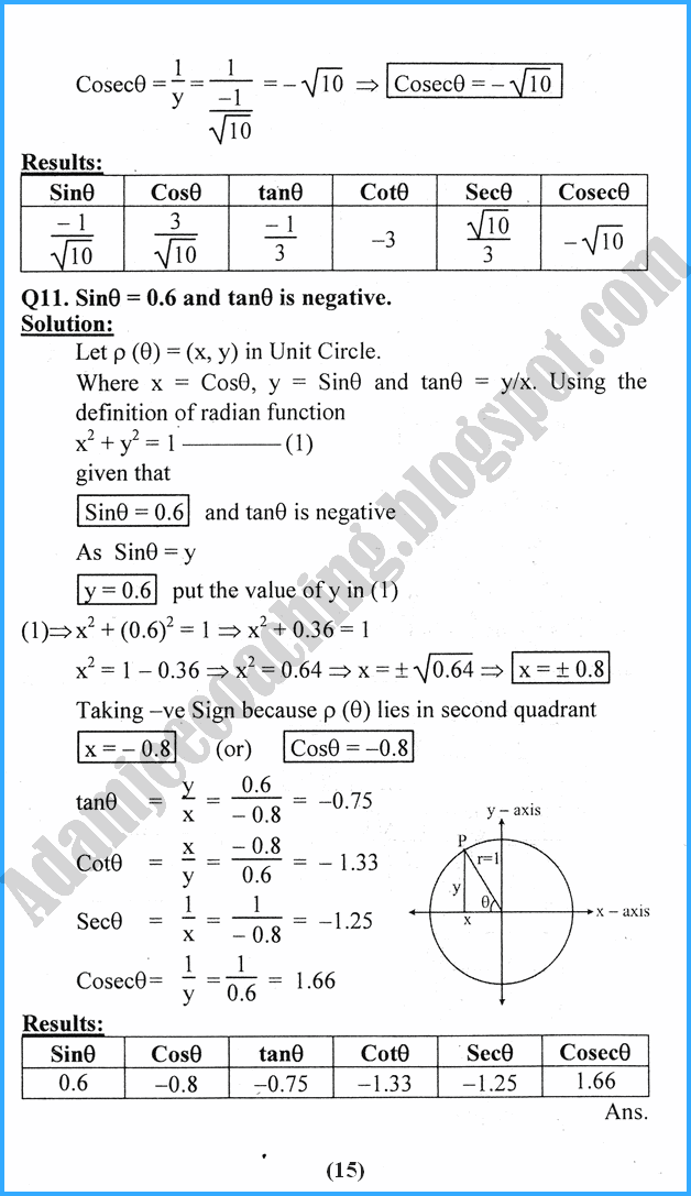 Adamjee Coaching: Fundamentals of Trigonometry - Exercise 9.2 ...