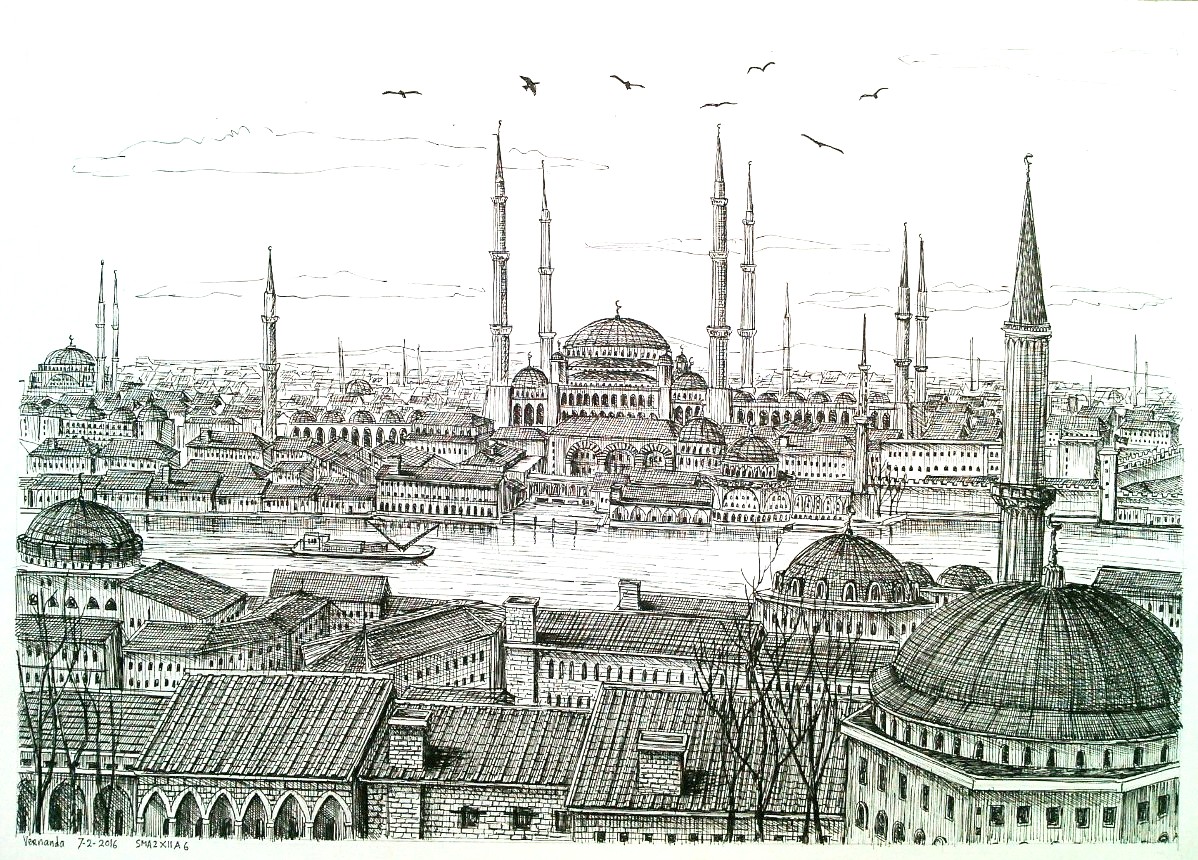 Arkitektur Drawing: Istanbul City