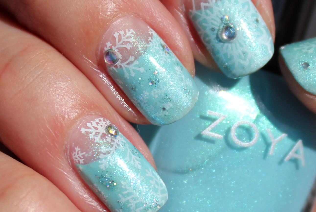 Nail Art │ Snow and Ice Nail Design / Polished Polyglot